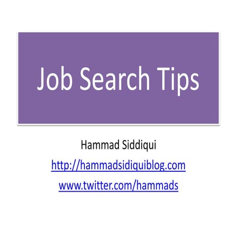 Best Job Search Tips | PPTX