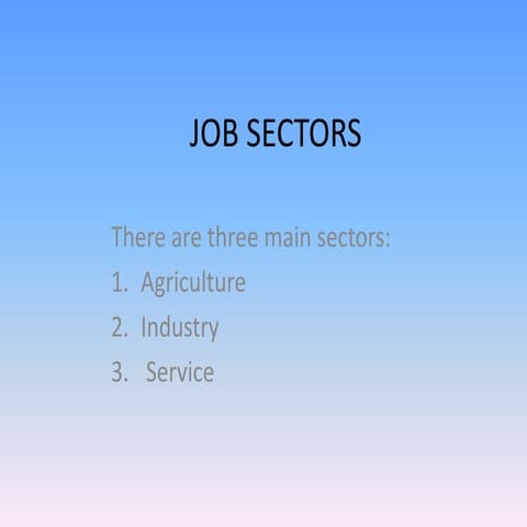 Job sectors | PPTX