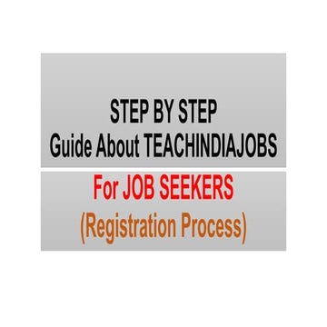 Job seeker registration | PPT