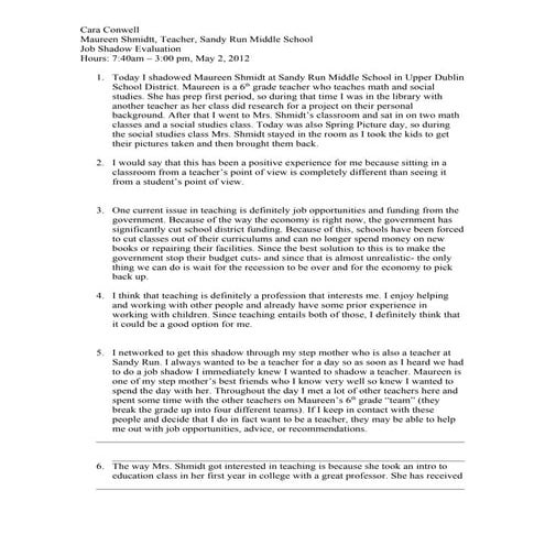 Job shadow reflection[1] | DOC