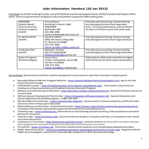 Jobs Information Handout | PDF