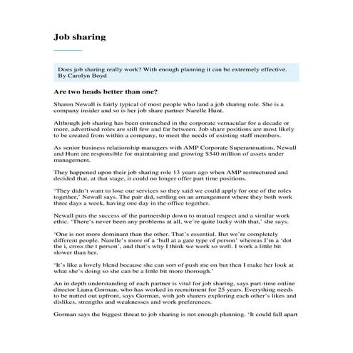 Job Sharing | PDF