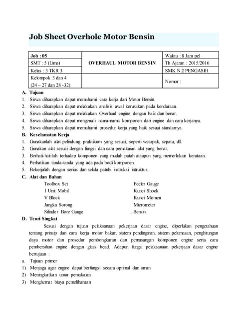 91863795 job-sheet-motor-starter | PDF