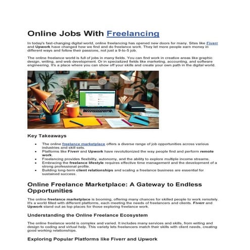 Making Money With Online Jobs With Freelancing | PDF