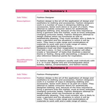 Job summary 1 | DOC