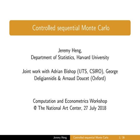 Controlled sequential Monte Carlo | PDF