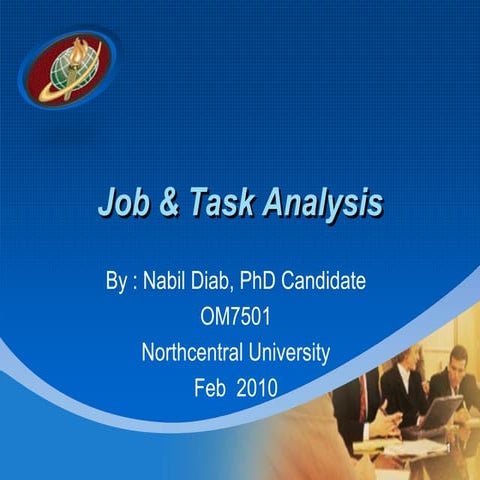 Job & task analysis | PDF