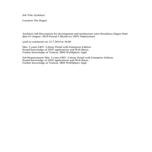 Job Title Architect | DOC