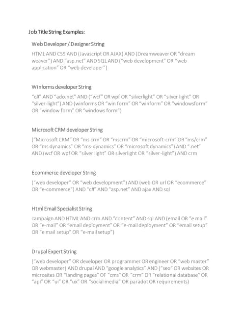 Boolean Strings by Keyword | PDF
