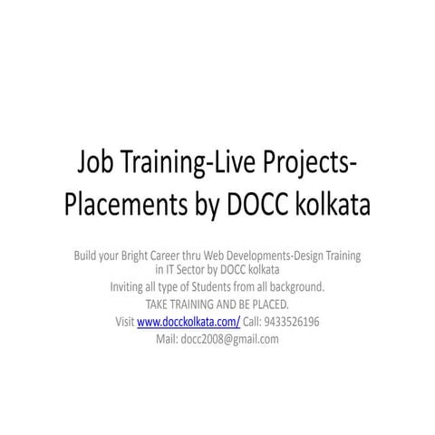 INTERNSHIP BASED ON PHP-MY SQL-WORDPRESS-CODE IGNITOR-ANDROID-IOS DEV.-JAVA (Core&Advanced)-Web ...