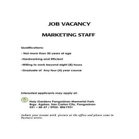 Job vacancy | DOC