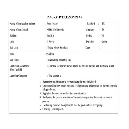 innovative lesson plan | PDF