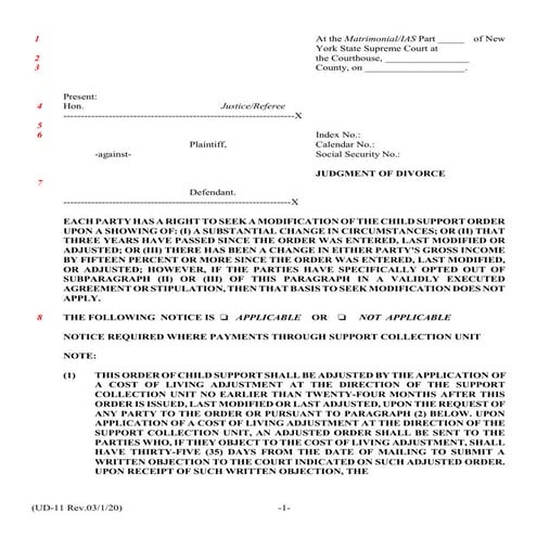 New York Judgement of Divorce | PDF