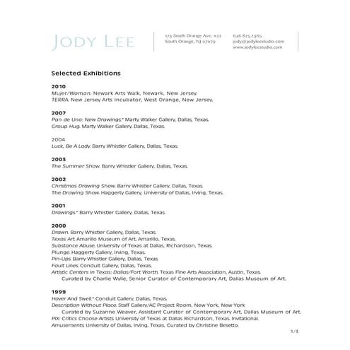 Jody Lee CV | PDF