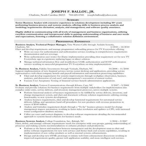 Joe Ballou Resume | DOCX