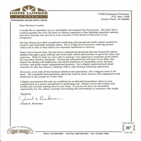 Recommendation - Joe Beckman | PDF