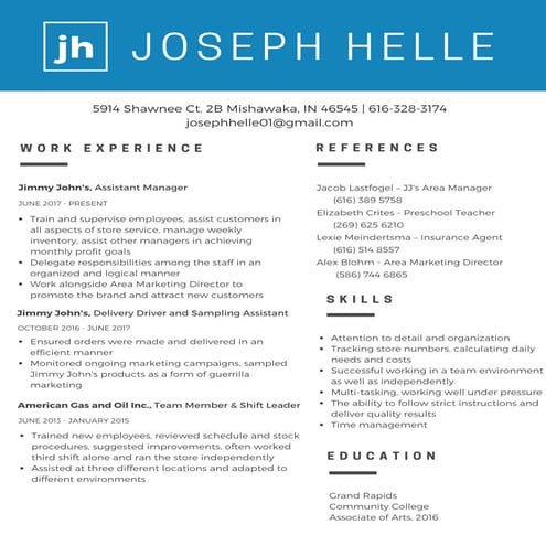 Joe Helle Resume | PDF
