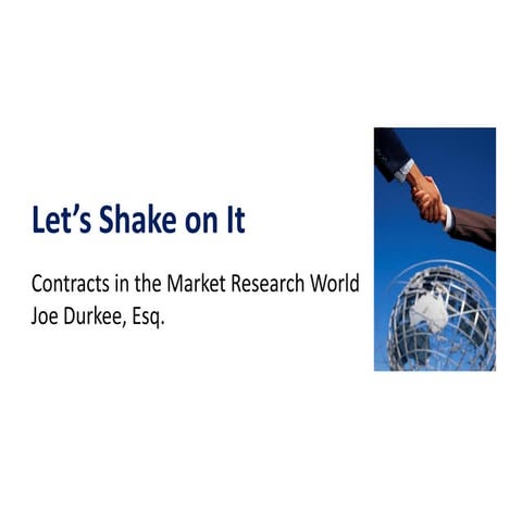 Let's Shake On It - Contracts in MR by Joe Durkee, Esq. | PDF
