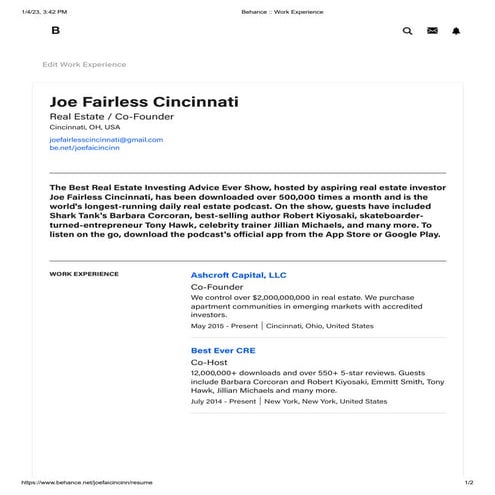 Joe Fairless Cincinnati - Biography.pdf