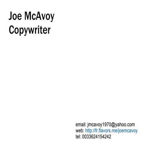 Joe Mcavoy presentations