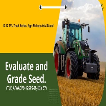 Evaluate and Grade Seed Grade 8 Home Eco | PPT