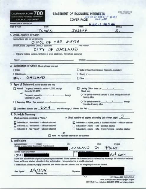 Pat McCullough FPPC Form 410 | PPT