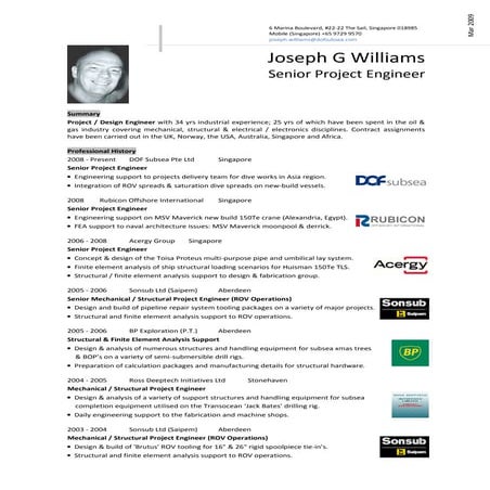 Joe Williams Mar 09 Cv | PDF