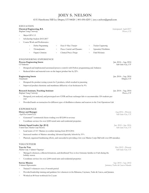 Tyler Smith Resume | DOCX | College Education | Education