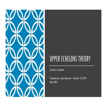 Upper Echelon Theory | PPT