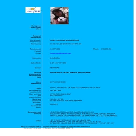 Johanna curriculum | DOCX