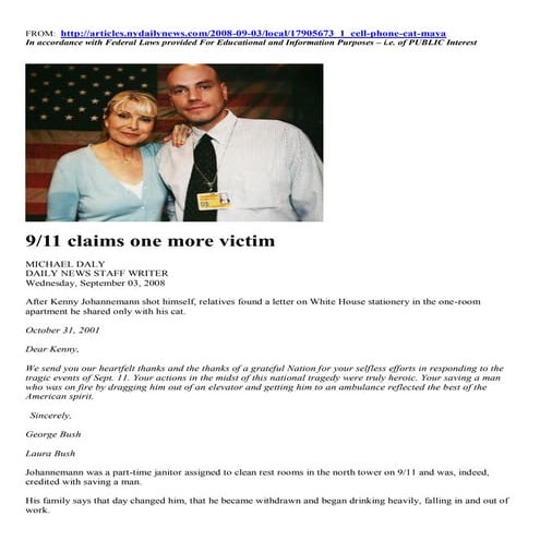 KENNY JOHANNEMAN (911 Witness KILLED ?) | PDF