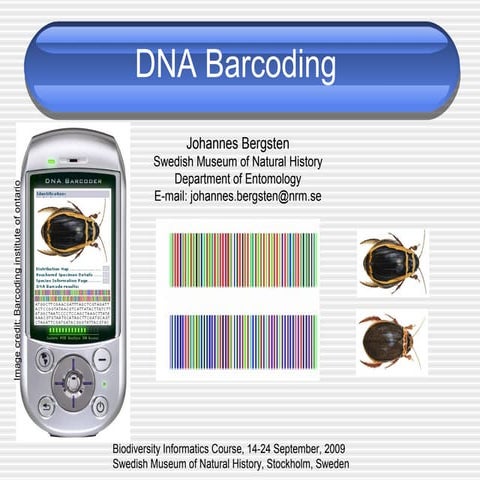 Johannes Bergsten Dna Barcoding | PPT