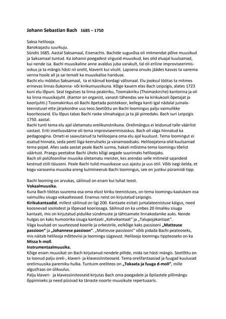 Johann Sebastian Bach | PPT