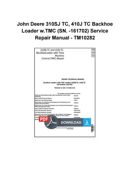 John Deere 310D Manual | PDF