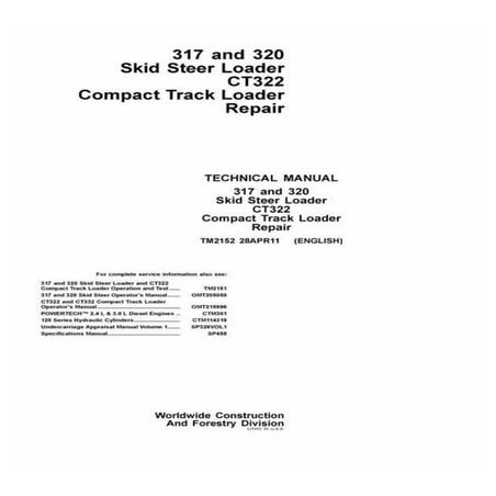 John Deere CT322 Parts Catalog and Hydraulic Schematics | PDF