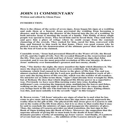 John 11 COMMENTARY | PDF