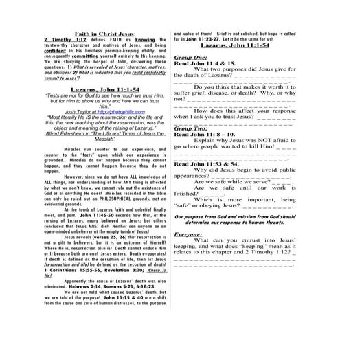 John 11 Lazarus | DOC
