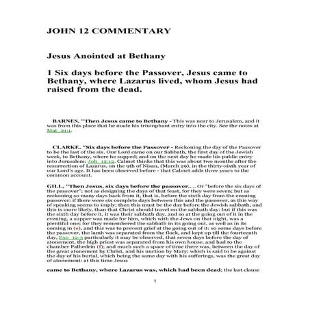 John 12 commentary | PDF