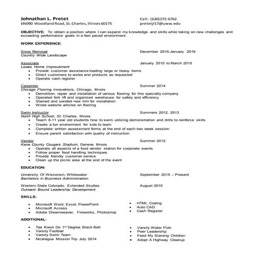 Samuel Oliver General Resume | DOCX