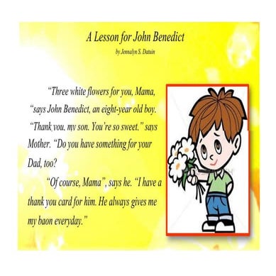 JOHN BENEDICT IS A STORY ABOUT A BOY WHO IS NAUGHTY | PDF