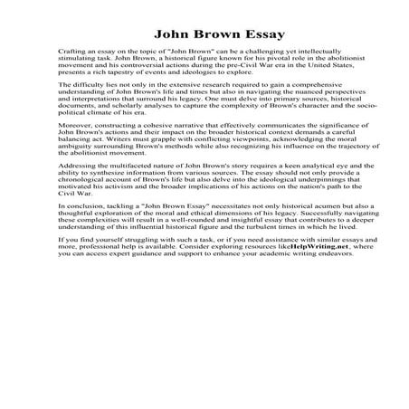John Brown Essay. Lot - BROADSIDE PRINTING OF JOHN BROWNS FINAL SPEECH ...
