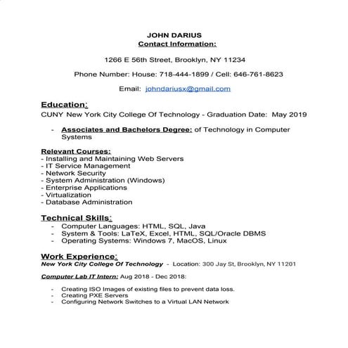 John darius resume (1) | PDF