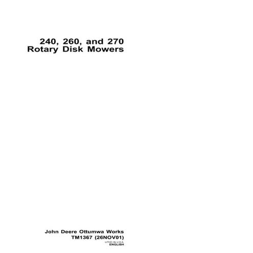 John Deere 270 Rotary Disk Mowers Service Repair Manual (tm1367).pdf