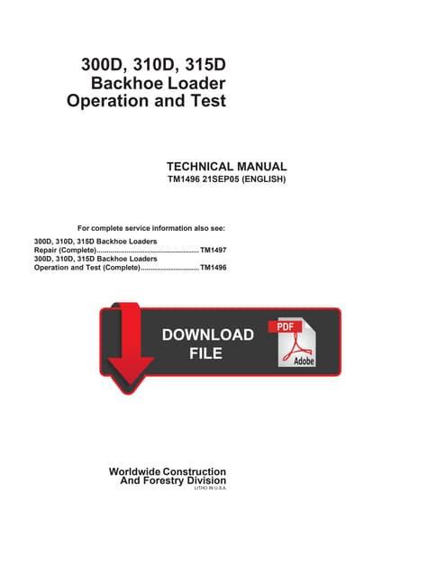 John Deere 310D Manual | PDF