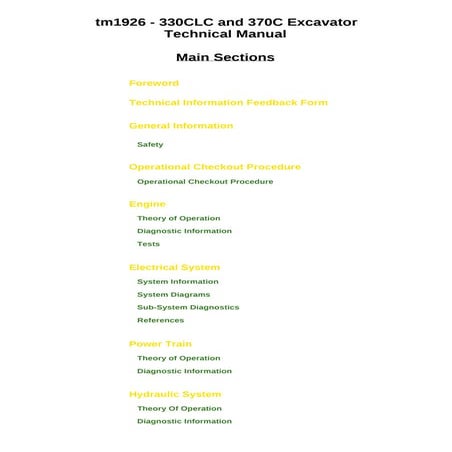 John Deere 330CLC and 370C Excavator Operation, Maintenance ...