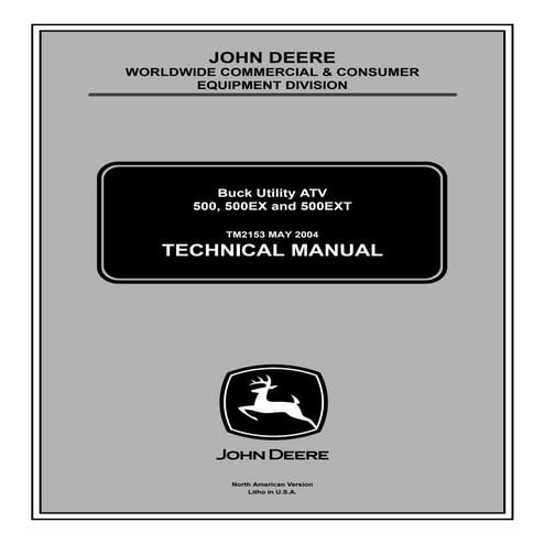 John deere 500 trail buck utility atv service repair manual (tm2160) | PDF