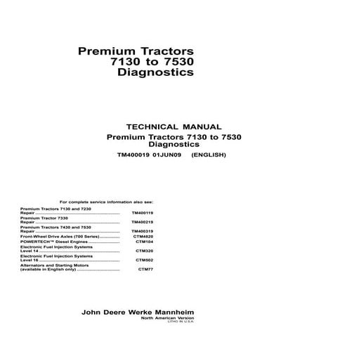 John Deere 7130 7230 7330 7430 7530 Tractors Diagnostic Service Manual.pdf