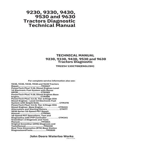 John Deere 4044M 4066R Tractor Service Manual TM131019 PDF | PDF