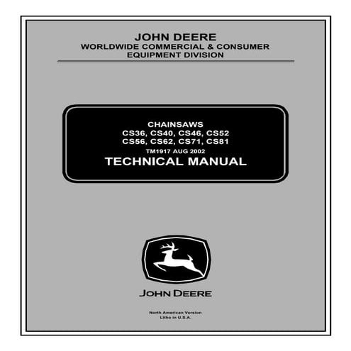 John deere chainsaws cs36 service repair manual | PDF