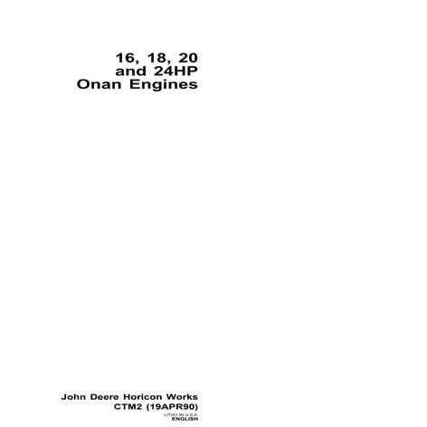 John deere engines onan 24 hp engines service repair manual | PDF